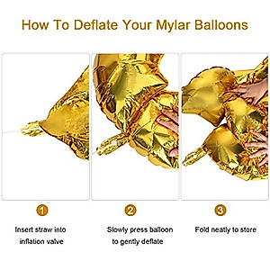 16 inch 24 Pieces Foil Chain Balloons Jumbo Chain Balloons for 80s 90s Hip Hop Retro Theme Birthdays Weddings Graduations Arch Supplies (Gold)