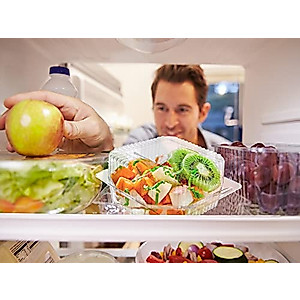 WANBAO 200 PCS 5 x 5 Inch Clear Plastic Take out Containers,Disposable Clamshell Dessert Container with Lid, for Salads, Pasta, Sandwiches