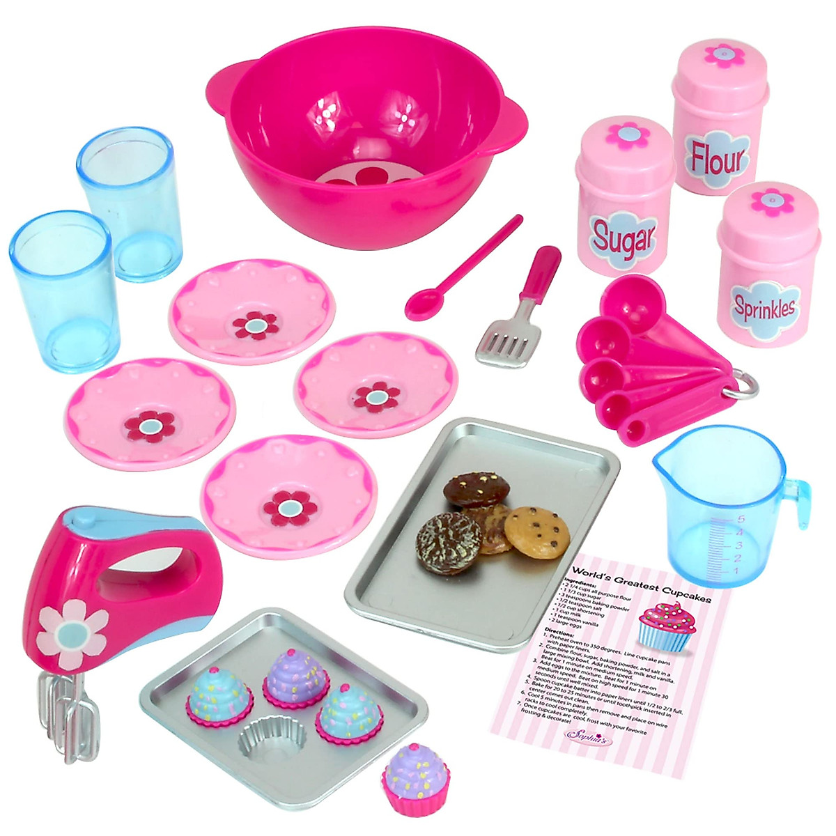 18 Inch Doll Baking Set of 23 Pcs. Fits American Girl Doll Furniture, Mini Doll Food Cookware Set | Doll Sized