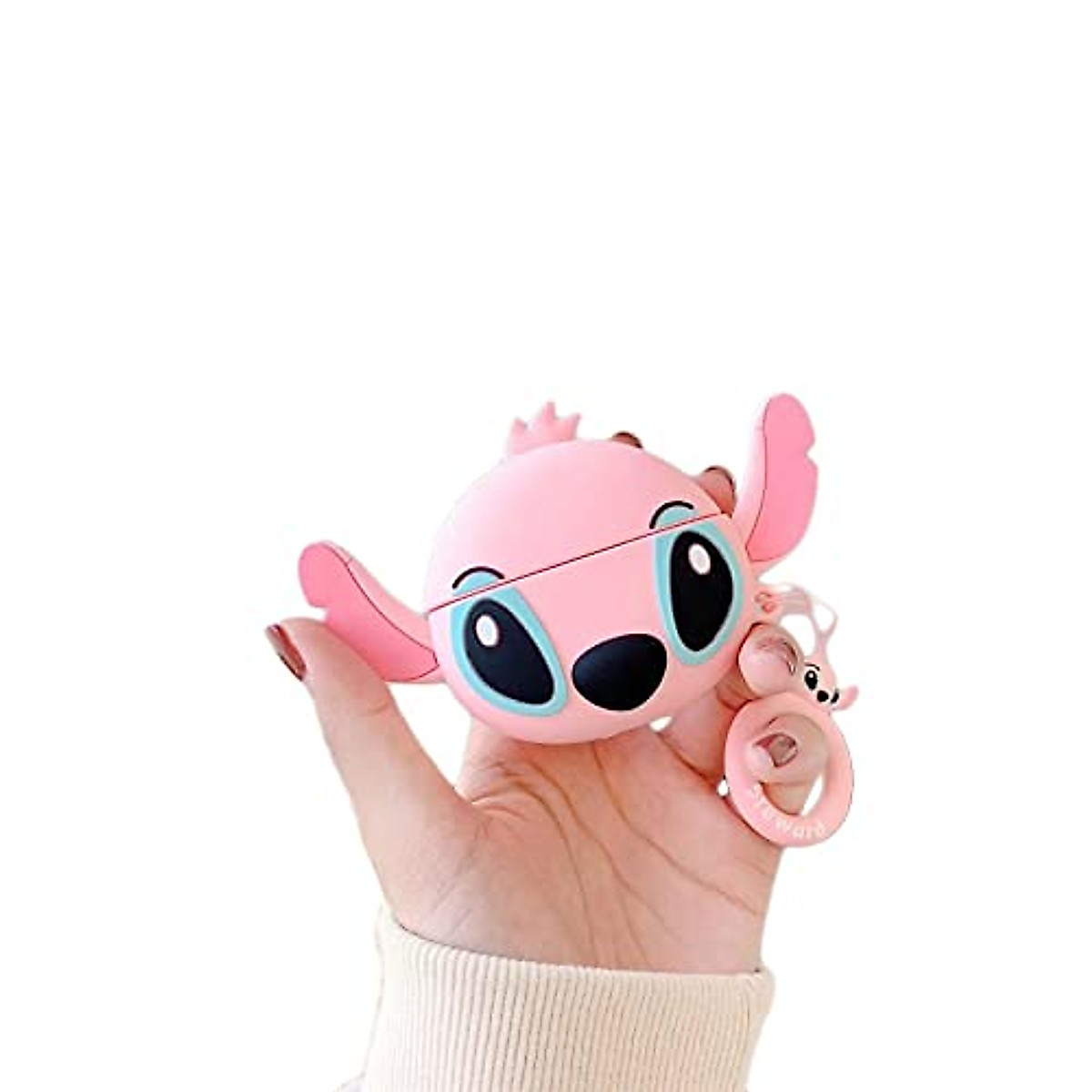 COCOMII Cartoon Case Compatible with AirPods Pro - Silicone, Slim, Matte, Cute Funny Animated, Anxiety & Stress Relief, Keychain Ring, Fingerprint Resistant, Anti-Scratch, Shockproof (Angel Face)