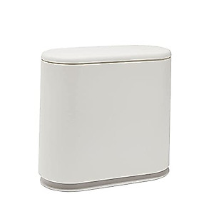 Juvale 2 Gallon Small Garbage Bin with Lid for Bathroom, Bedroom, Office (White, 10L)