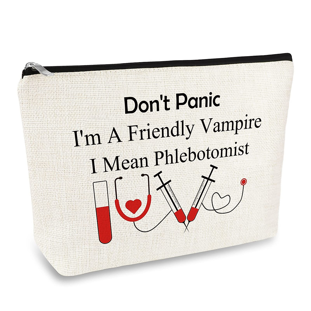 Funny Nurses Makeup Bag Gift Phlebotomist Gifts Phlebotomy Technician Phlebotomist Nurse Gifts Cosmetic Bag Pouch for Women Nurses Day Birthday Gift for Technician Hematologist Medical Technologist