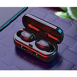 Wireless Earbuds Blue-Tooth 5.0 Earbuds Wireless Charging Case with LED Digital Display, Mini Stereo Headphones in-Ear Ear Buds Sport Headsets Running Headphones for All Smartphones (A)