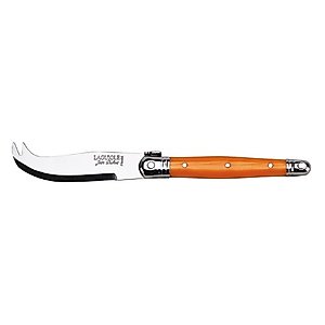Jean Dubost Laguiole Cheese Knife, Mini, Stainless-Steel Blades, Orange