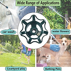 Outdoor Faucet Handle Compatible with Danco 10006,Water Spigot Hose Bibb Round Wheel Handle Replacement Parts with Universal Fit Design Adapter and Screws,0.26'' Square Hole Lever Hose Bib Handle