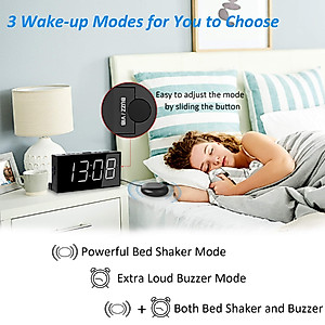 Roxicosly Loud Bed Shaker Alarm Clock for Heavy Sleepers + Vibrating Alarm Clock with RGB Digits & Colorful Night Light