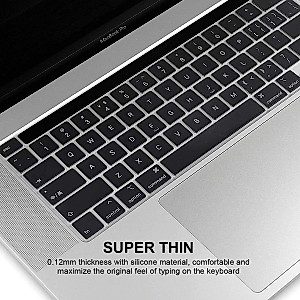 EooCoo Keyboard Cover Ultra Thin Compatible with MacBook Pro 13 inch 2024-2020 M2 M1 A2338 A2289 A2251 & MacBook Pro 16 inch A2141 2019 Release with Touch Bar & Retina Display, Clear
