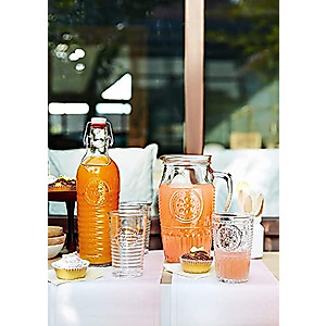 Bormioli Rocco Romantic Set Of 6 Cooler Glasses, 16 Oz. Clear Crystal Glass, Made In Italy.