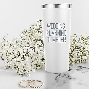 Your Dream Party Shop Wedding Planning Tumbler, 22oz - Future Mrs. Wine Cup with Lid and Straw, Perfect Engagement Gift for Bride-to-Be - Wedding Planning Gifts for Bride