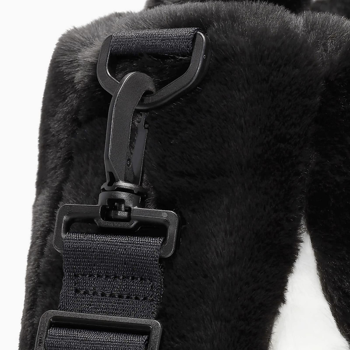 Nike Sportswear Faux Fur Tote Bag Purse (10L) (Black/Sail)