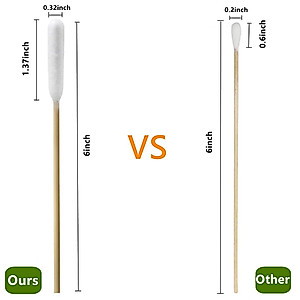 PAUSMAM 200 Pcs 6 Inch Professional Large Cotton Swabs for Dog, Bamboo Cotton Buds of Medium and Large Pets Ears Clean