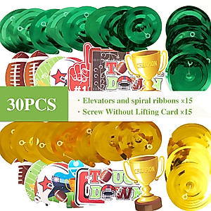 EASY JOY 30 PCS Football Hanging Swirl Decorations Football Birthday Party Decorations Football Decorations Football Themed Party Supplies