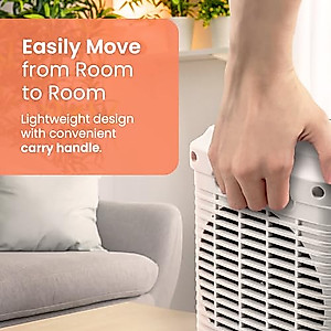Pro Breeze Space Heater – 1500W Portable Electric Heater for Indoor Use, Ceramic Heater with Adjustable Thermostat, Small Heater for Home, Bedroom, Office, Garage with 3 Operating Modes - White