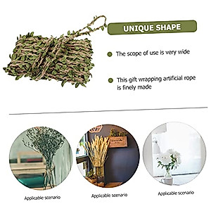 DOITOOL 3 Rolls Simulated Rope and Rattan Braid Accessories Plant Gift Jungle Decor Artificial Leaf Ribbon Natural Jute Rope Burlap Leaf Ribbon Simulation Rope Gift Wrapping Rope