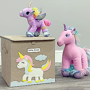 Curation Park Storage Cube Box || Collapsible Canvas Bin Chest with Flip-Top Lid and Name Label || Perfect Organizer