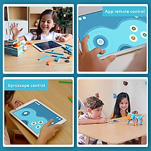 VteePck 389 Pieces Coding Robot Kit Toys for Kids 8+ Years, Stem Toys for Kids to Learn Programming, Learning & Education Toys, App & Remote Control Blocks DIY Engineering Kid Science Robot Gifts