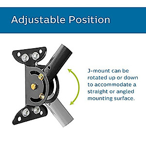 Philips Universal Adjustable TV Antenna Mount, Steel J-Mount for Attic Outdoor Roof Wall Installation, Weatherproof Mast Pole, Mounting Bracket and Hardware Included, Black, SDW1220/27