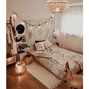 Damanse Mandala Tapestry-Trippy Tapestry Aesthetic-Indian Boho Tapestry Wall Hanging -Bohemian Tapestries Wall Art Hippie Room Decor- Tapestry for Bedroom Teen Girl (White, 49.2"x59.1")