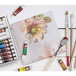 MyArtscape Oil Paint Set - 12 x 12ml Tubes - Lightfast - Heavy Body - Oil-based Vibrant Colors - High Pigment Load - Non-fading - Artist Quality Painting Supplies - Professional Craft Paints