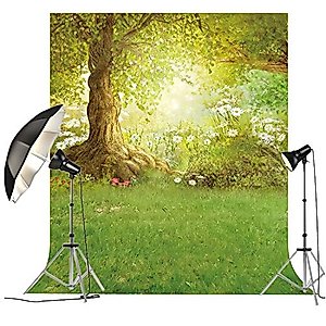 AOSTO 6x10ft Spring Photography Backdrop Easter Woodland Meadow Flower Fairy Tale Under The Tree Background XT-3992