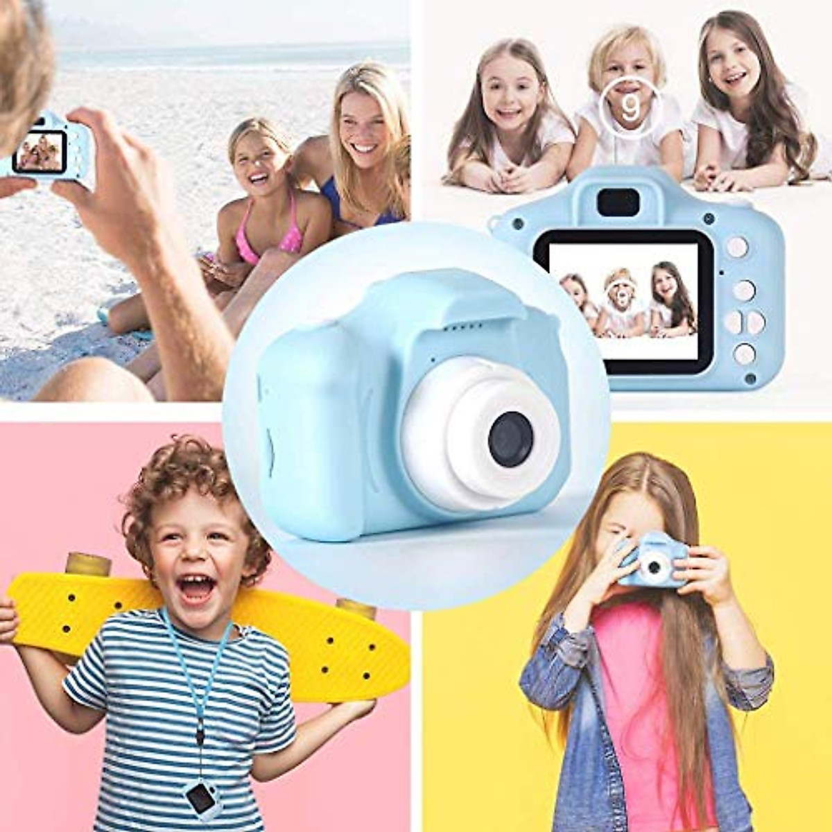 LKYBOA Kids Camera Children Digital Cameras for Boys Girls Birthday Toy Gifts, HD 1080P 4-12 Year Old Rechargeable Digital Video Camera Toy Birthday Gift