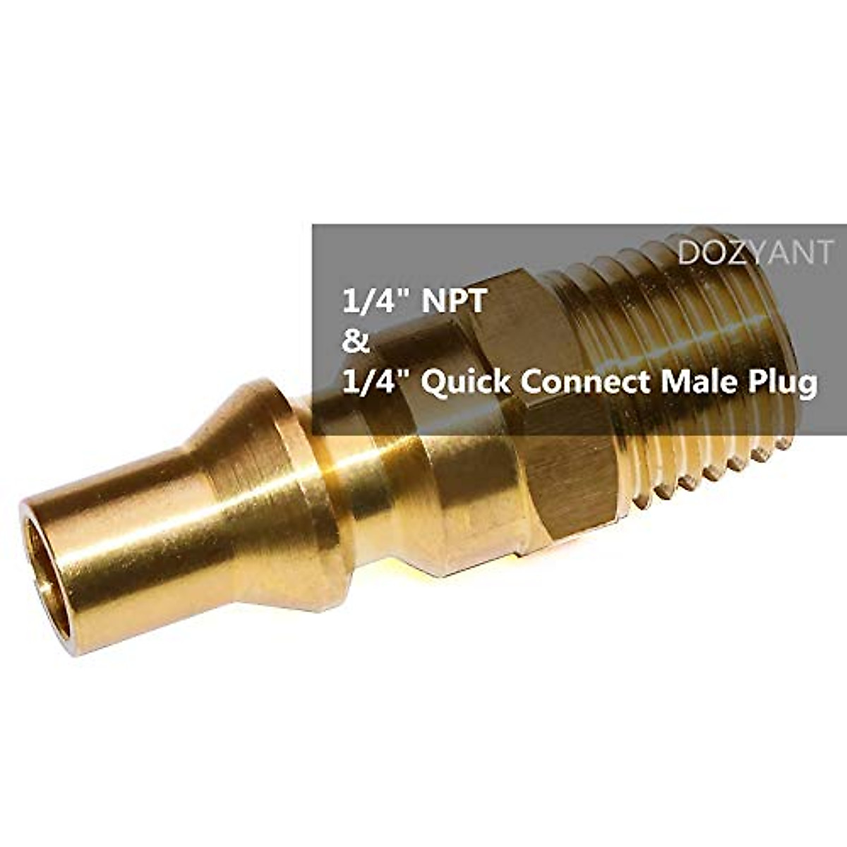 DOZYANT 12 FT RV Propane Quick Connect Hose, RV Quick Connect Propane Hose, Quick Disconnect Propane Hose Extension - 1/4 Inch Safety Shutoff Valve & Male Full Flow Plug for LP Gas Low Pressure System