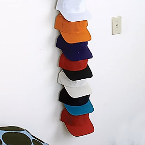 Perfect Curve Cap Rack Pro System – Hat Rack for Baseball Caps | Over Door Organizer | Baseball Cap Organizer |Hat Hangers for Closet |Hat Organizer for Wall | 10 Clips Hold up to 30 caps | White