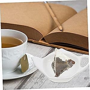 KICHOUSE 2pcs Tea Bag Saucer Ring Tray for Jewelry Keychain Holder Condiment Holder Tea Bag Holder for Cup Tea Bag Storage Tray Appetizer Plates Small Teabag Coasters Tea Coasters Container