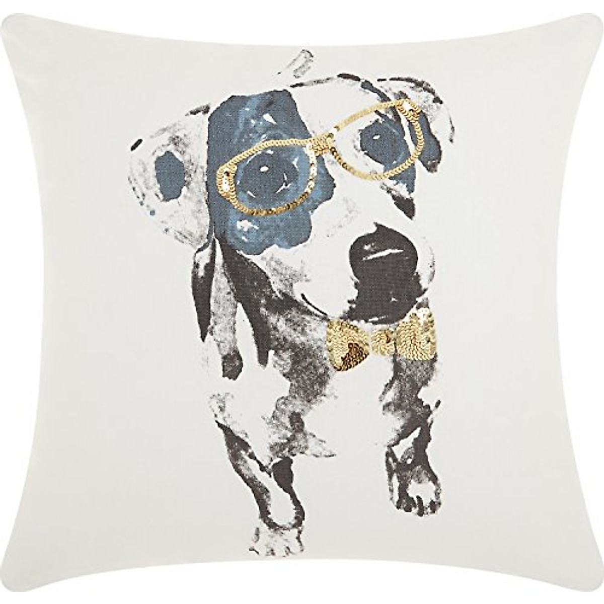 Mina Victory Luminescence Glitter Dalmation Gold 18" x 18" Throw Pillow