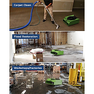 ALORAIR Zeus 900 Air Mover Commercial Blower for Carpets, Walls, Plumbing Use, Variable Speed Floor Blower Fan, 950 CFM with 1.8 A, Circuit Breaker Protection, on-Board Duplex GFCI, 10 Years Warranty