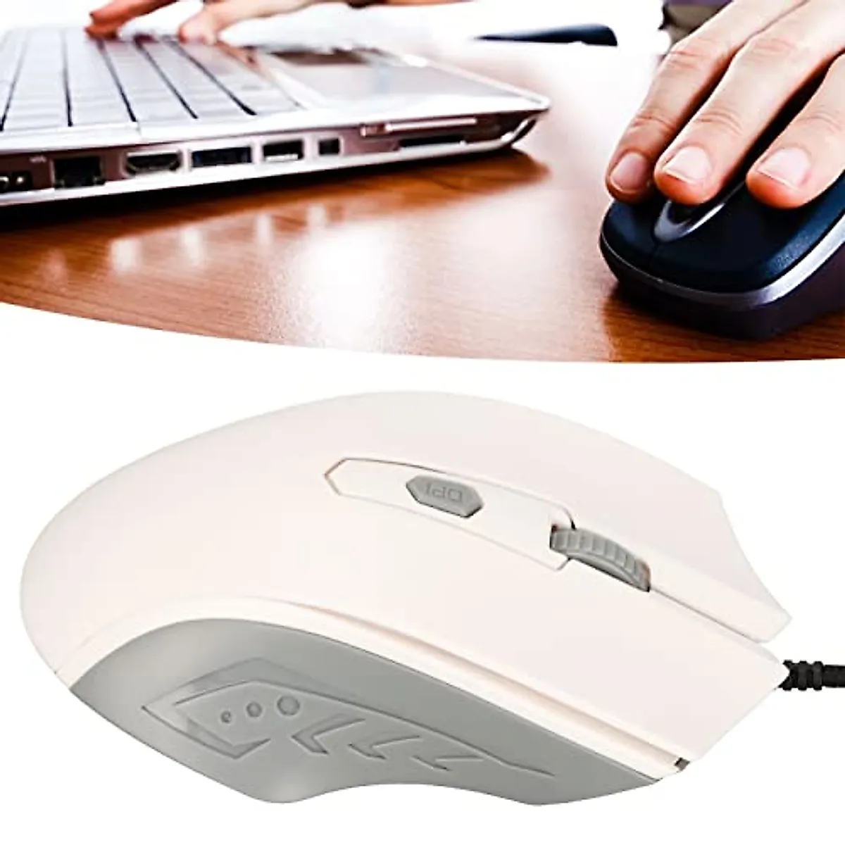 AI Voice Input Mouse, RGB Backlit Wired Mouse for Gaming Mute Key