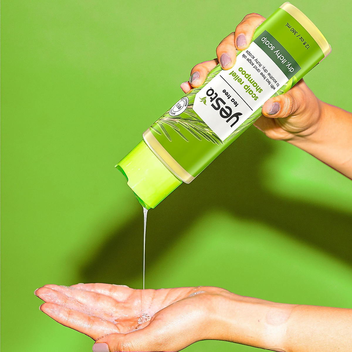 Yes To Tea Tree Shampoo with pH Balancing Formula, Nourishing Sage Oil, for Dry, Itchy Scalp Relief, Natural, Vegan & Cruelty Free, 12 Fl Oz