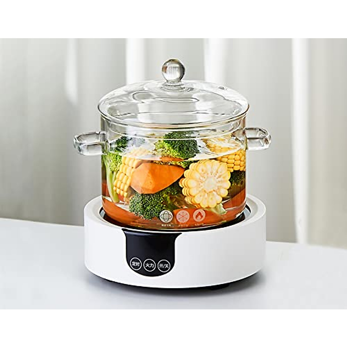 1.5L/50oz glass pot, clear pots for cooking, glass saucepan with cover ...