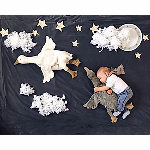 Senger Organic Cotton Goose Warming Pillow - Filled with Spelt - Grey - Large