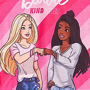 Barbie Girls Pajama Pants and Sleep Shirt Sets for Kids 4 Piece Sleepwear Set for Girls Pink-heather