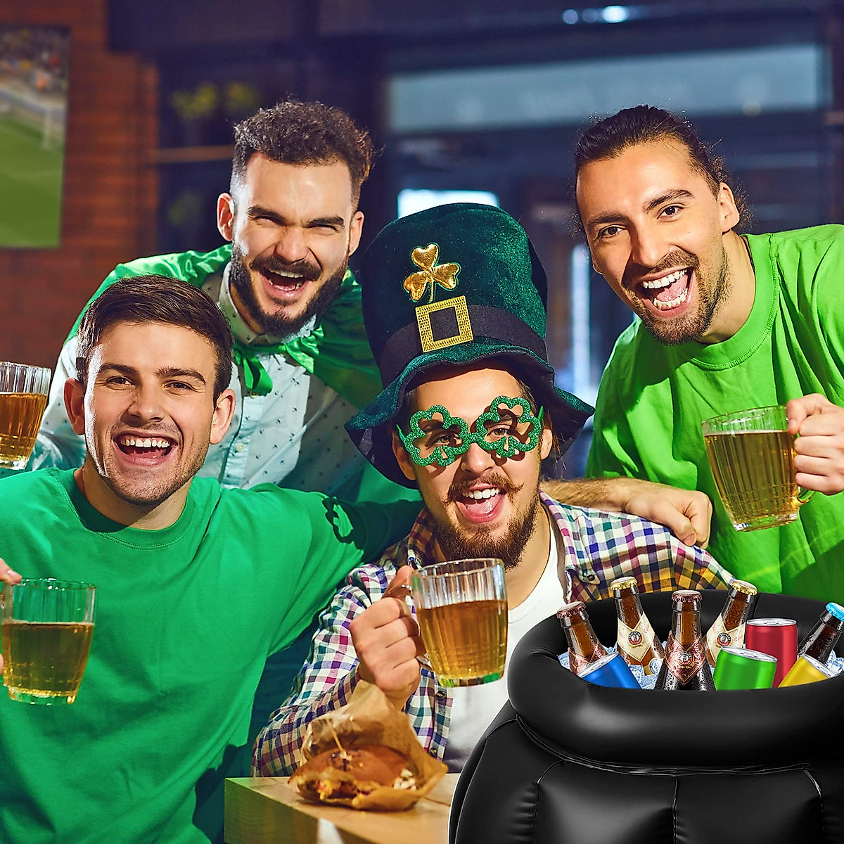 2 Pack Large Halloween Inflatable Cauldron Drink Cooler Halloween Cooler for Drinks, Witch Cauldron Beverage Holders for Halloween Party Decoration Witch Party Supplies, 22 x 18 Inch