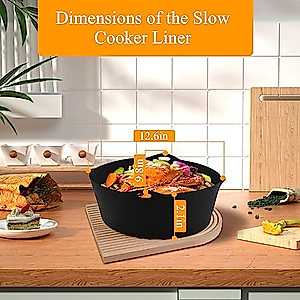 Silicone Slow Cooker Liners For 7-8 Quart Crock Pot，Reusable Leakproof Bpa Free Crockpots Accessories For Oval Crockpots