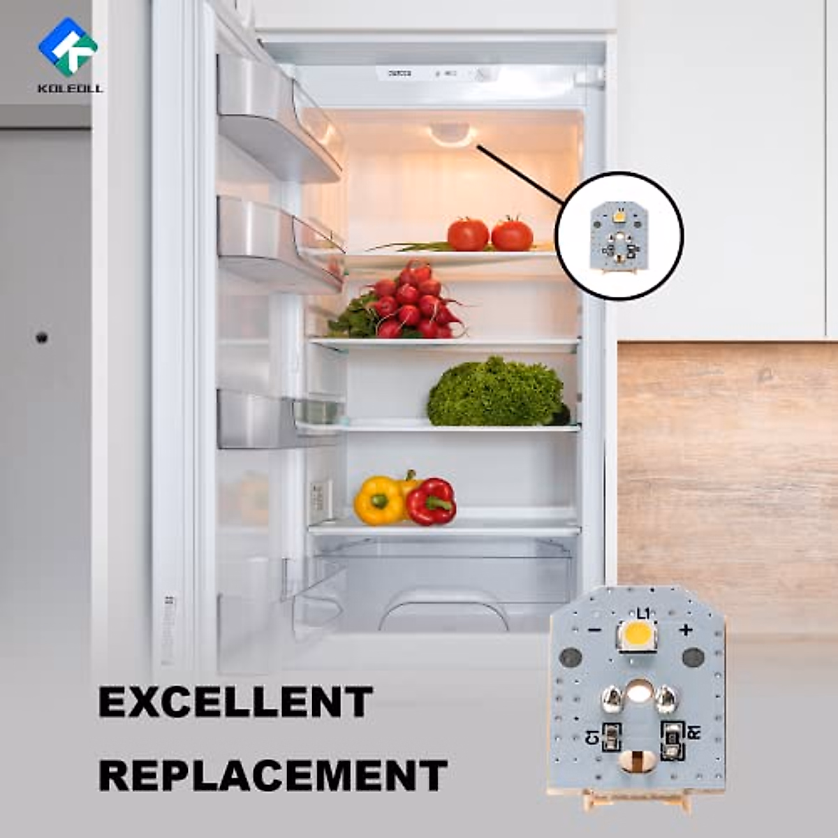 KOLEOLL WR55X11132 Refrigerator Led Light Compatible with GE WR55X25754 WR55X26486 3033142 PS4704284 EAP12172918 AP6261806
