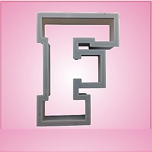 Varsity Letter F Cookie Cutter 2 inch (plastic) aluminum