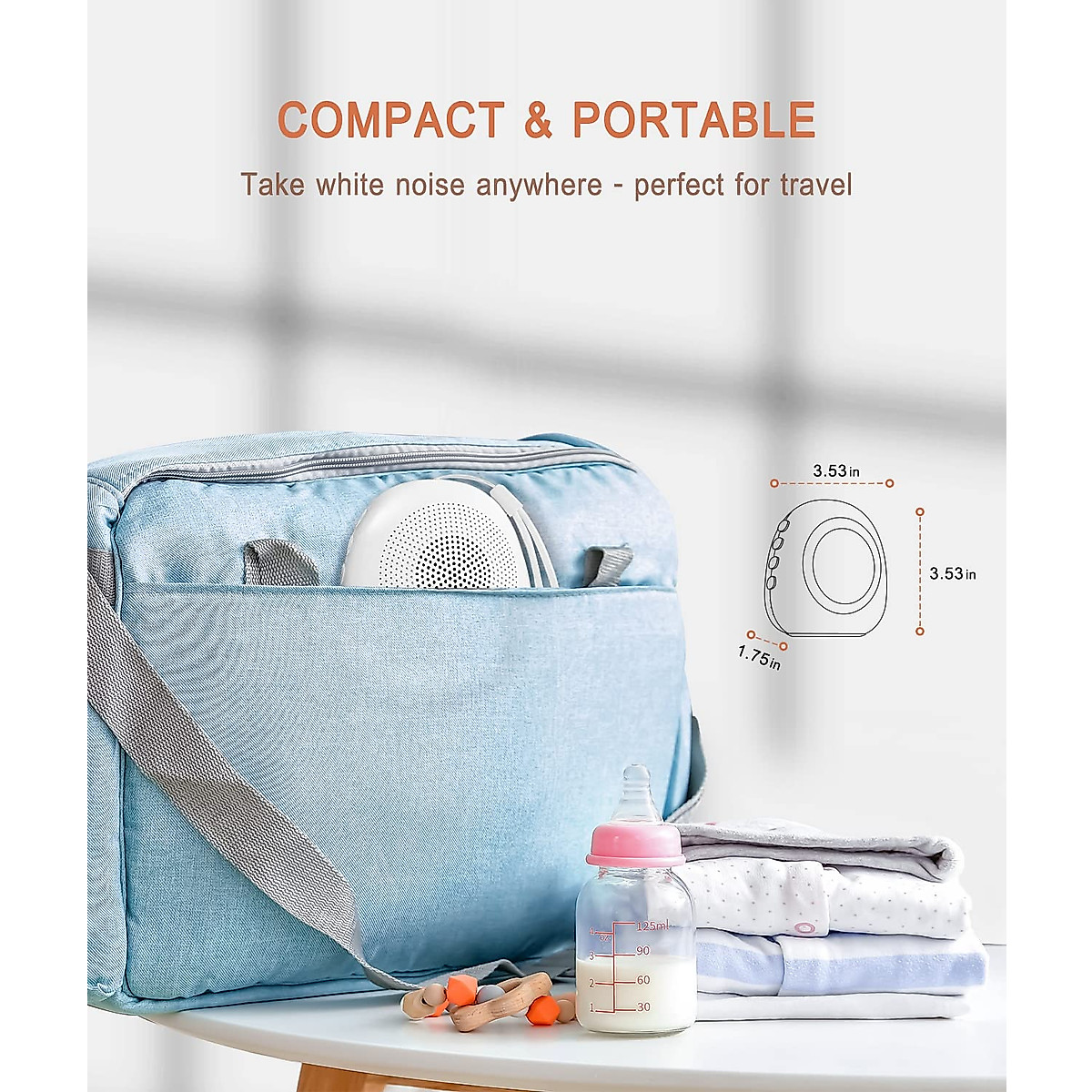 LEAWOD Portable White Noise Sound Machine with Night Light, 17 Soothing Sounds for Sleeping, Rechargeable White Noise Machine for Baby, Adults, Kids