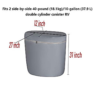 Propane Tank Cover,Camper Double 20LB/30LB/40LB Propane Tank Cover for Camper RV Trailer, Motorhome, Travel Trailer Propane Tanks, Waterproof RV Trailer Camper Propane Tank Cover