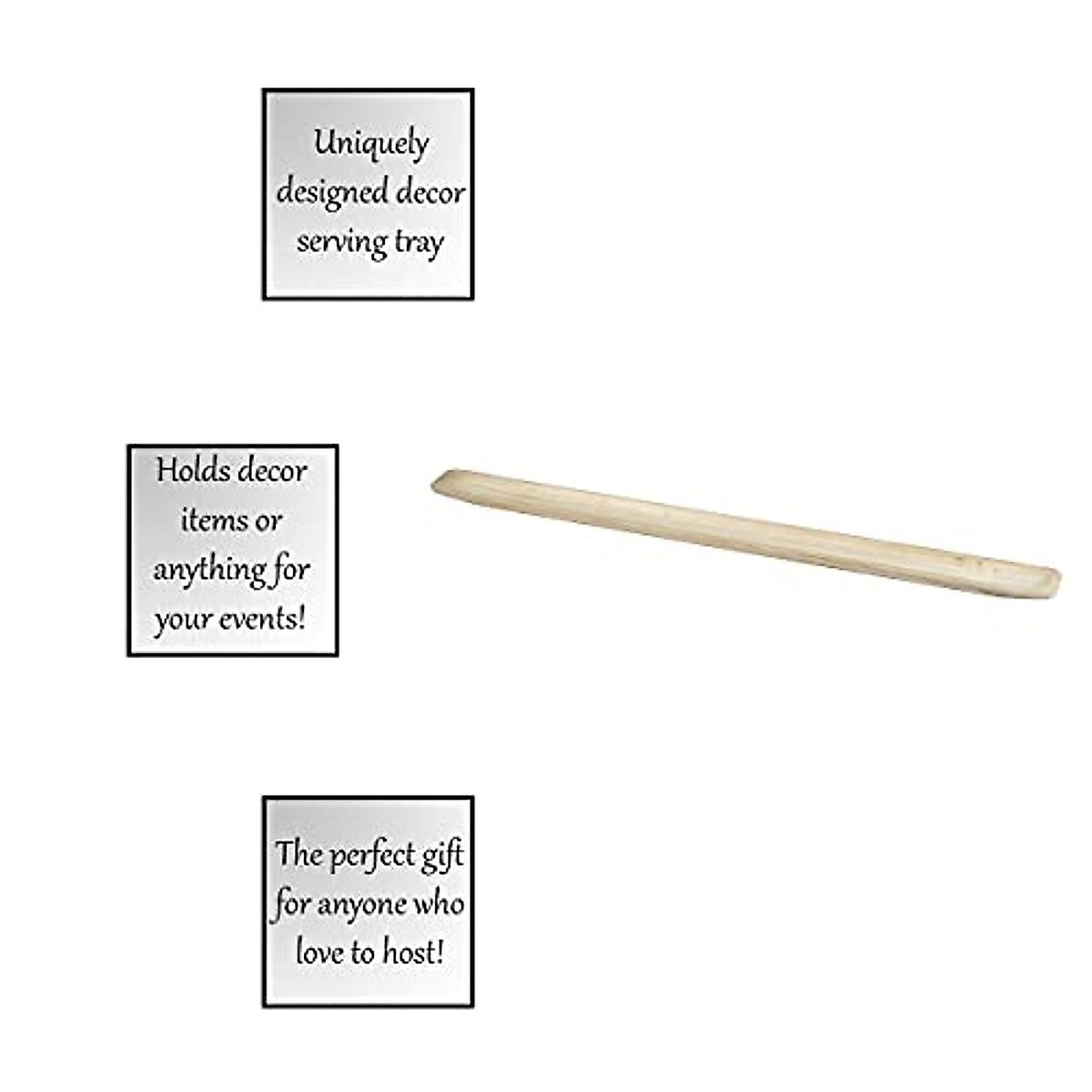 Santa Barbara Design Studio Table Sugar Paulownia Wood Baguette Serving Tray, Large, Natural