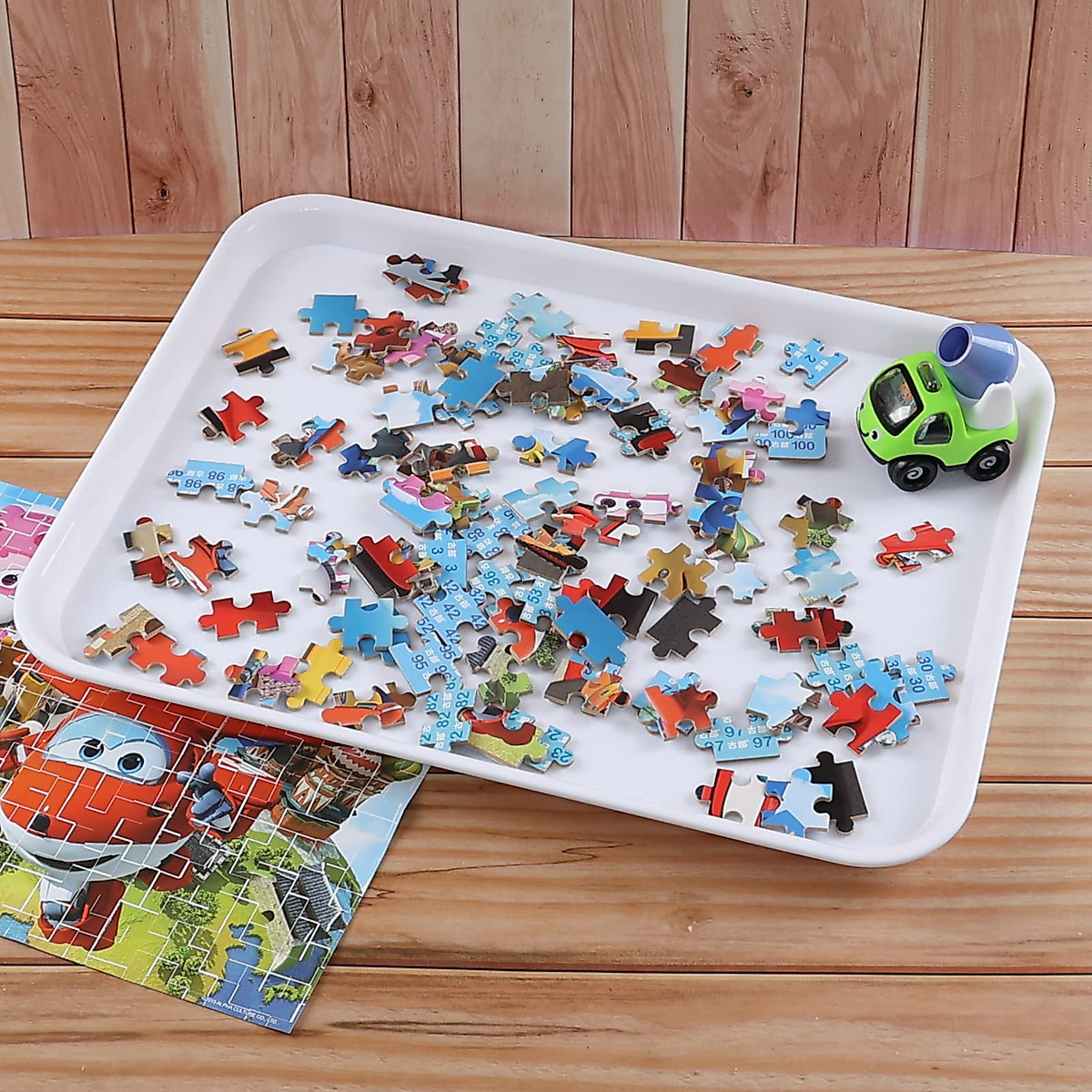 Bblina Plastic Serving Trays, Fast Food Serving Trays Set of 4, White