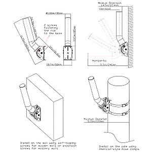 Universal Antenna Mount,11 Inches J Pole and Wall-Mounted Mounting Bracket for Outdoor Point to Point Access Point CPEs, TV Antennas, Wireless Bridges, Starlink Mini Dish and More
