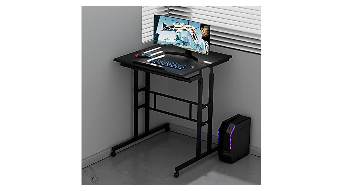 MoNiBloom Mobile Desk - Adjustable Rolling Laptop Stand