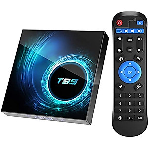 Android TV Box 10.0, 2GB RAM/16GB ROM Allwinnner H616 Quad-Core Smart Android Box T95,Support 6K,3D,2.4G/5G Dual WiFi,HDMI 2.0,H.265 Stream Media Box with Bluetooth 5.0