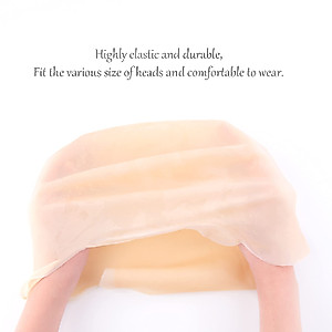 WXJ13 4 PCS Halloween Makeup Latex Bald Caps and 4 PCS Nylon Wig Caps for Halloween Party Adult Costume Accessory