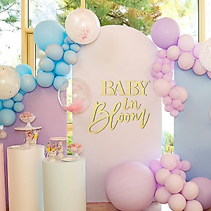 Wooden Gold "Baby in Bloom" Sign - Elegant Gender Reveal Party & Baby Shower Decoration, Ideal for Pregnancy Announcement, Nursery Decor, and Maternity Photoshoots