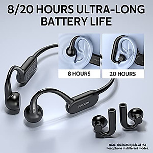 iqua Bone Conduction Earbuds, Open Ear Headphones Sports Bluetooth Earbuds, Bluetooth Headphones with Built-in Mic 2 in 1 Headset,IP56 Waterproof Headphones for Workouts Running Bicycling Hiking