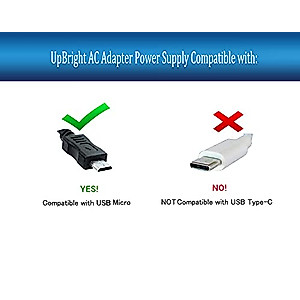 UPBRIGHT Micro USB Charging Cable 5V DC Charger Power Cord Compatible with BlueParrott B350-XT B450-XT S450-XT B350XT B 350 XT B450XT B550-XT Blue Parrott VXI Wireless NC Bluetooth Headset Cell Phone